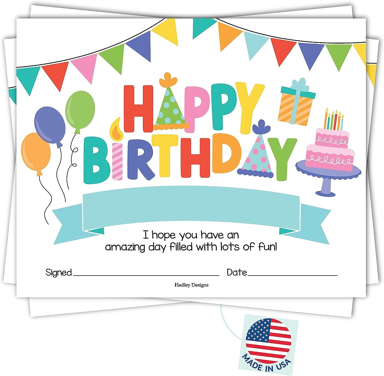 25 Colorful Birthday Certificates For Kids Classroom Birthday Gifts ...