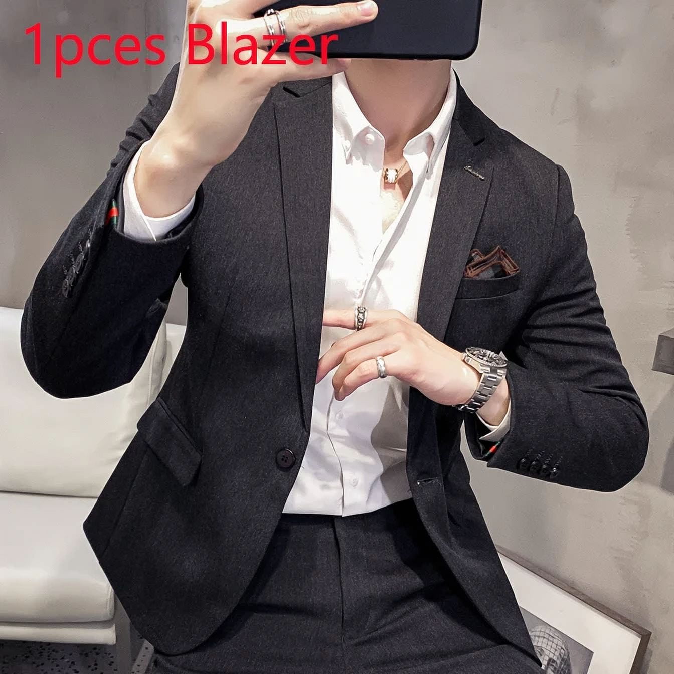 25 Colors 1 Pcs Blazer No Pants S-7XL New Wedding Dress Formal Business Slim Mens Suit Jacket ...