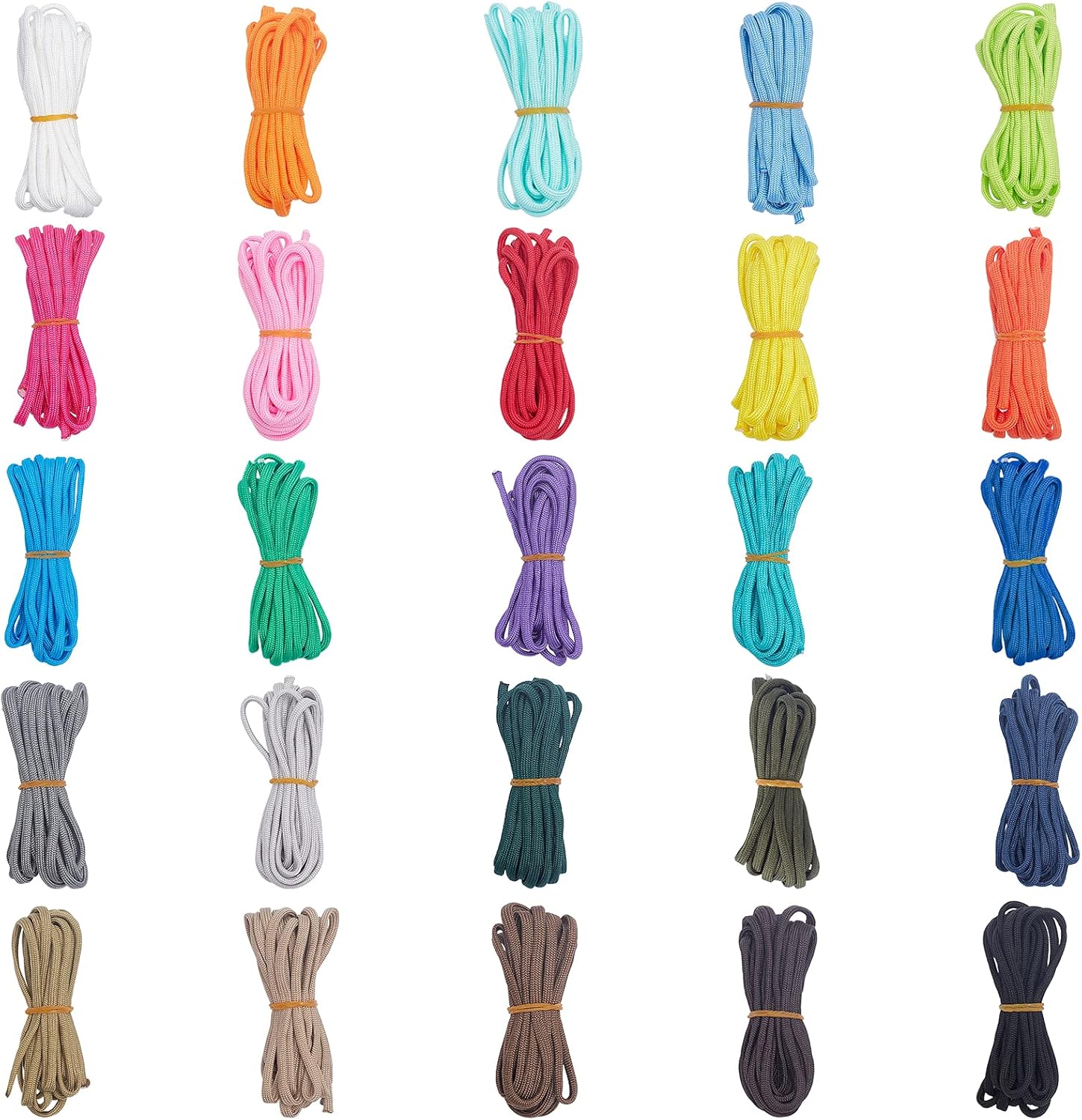 25 Colors 10FT (3m) 7 Strand Parachute Cords 4/25Inch Multifunction ...