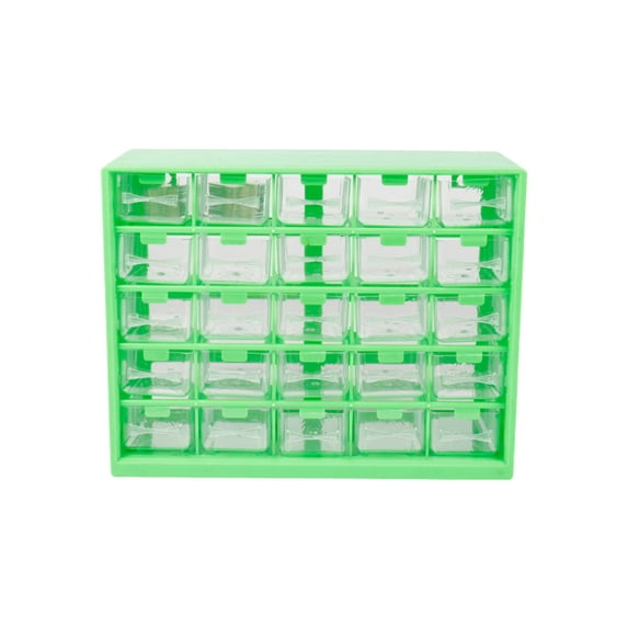 25-Compartment Clear Storage Box with Adjustable Dividers, Stackable ...