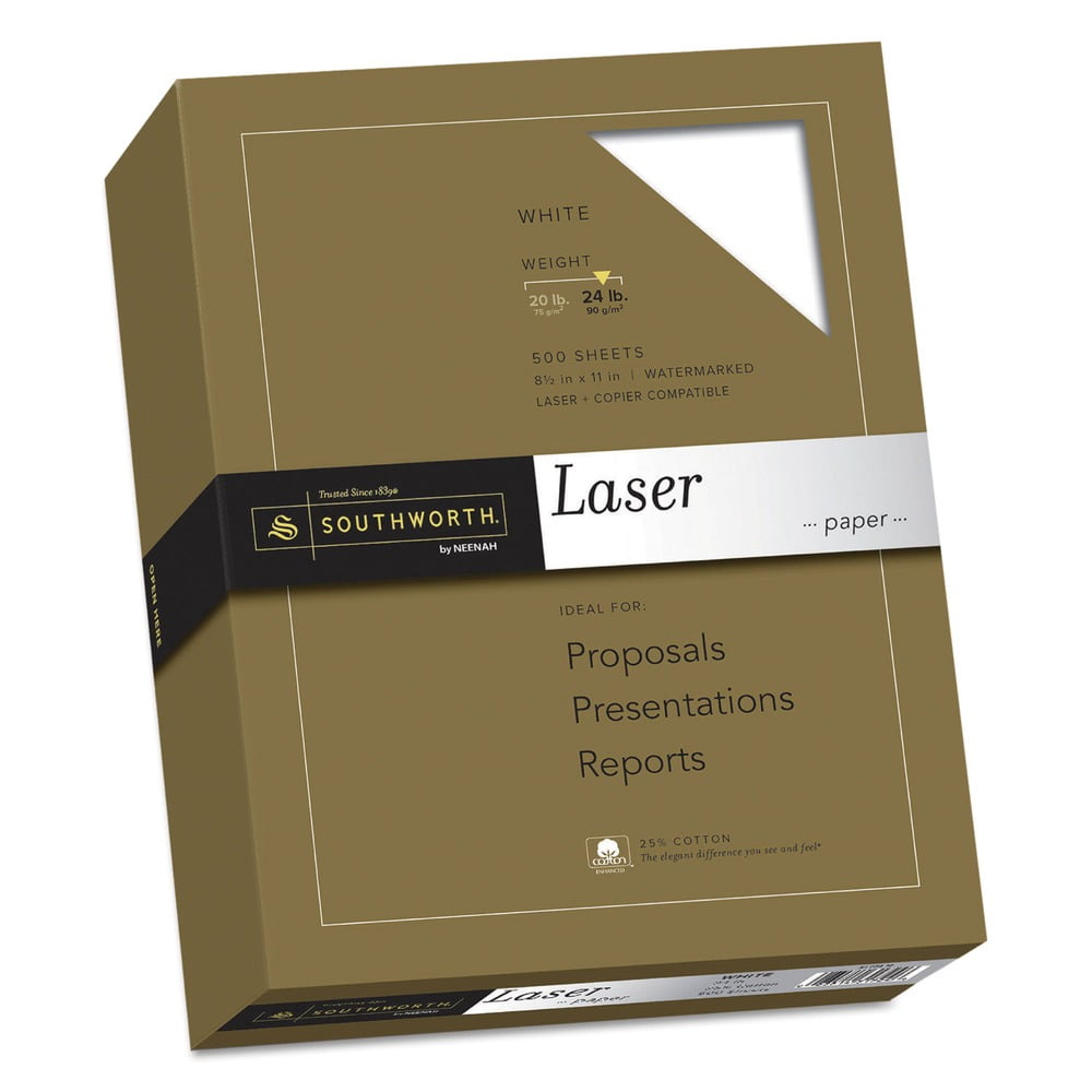 Southworth 31-724-10 95 Bright 24 lbs. Bond Weight 8.5 in. x 11 in. 25% ...