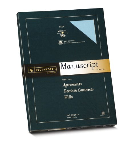 Southworth Manuscript Covers - For 12 1/2" x 9" Sheet - Blue - 100 ...