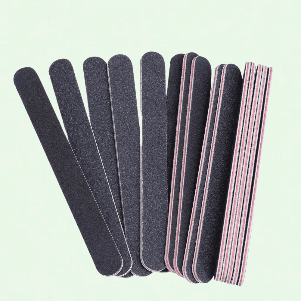 25 Count 180/240 Natural Nail Files, Double-Sided Emery Boards for ...