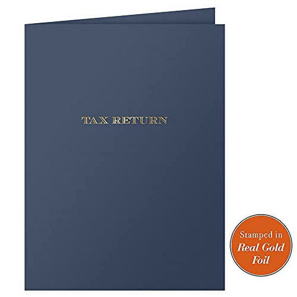 25 Count, Black, Tax Return Pocket Folders, Gold Foil Stamped, for Tax ...