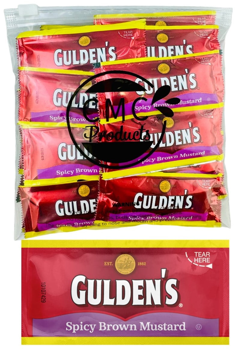 Gulden's Spicy Brown Mustard Packets in Slide Seal Bag 0.32 Ounce 9.07 ...