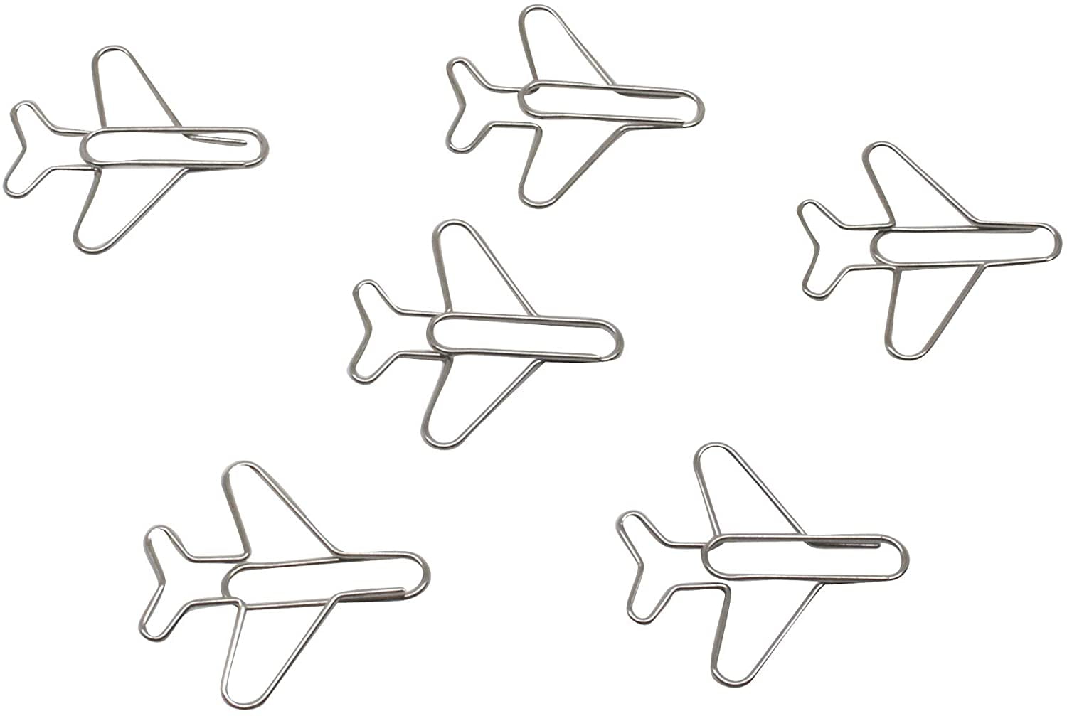 25 Count Silver Airplane Shaped Paper Clips, Airplane Lover Cute Gifts ...