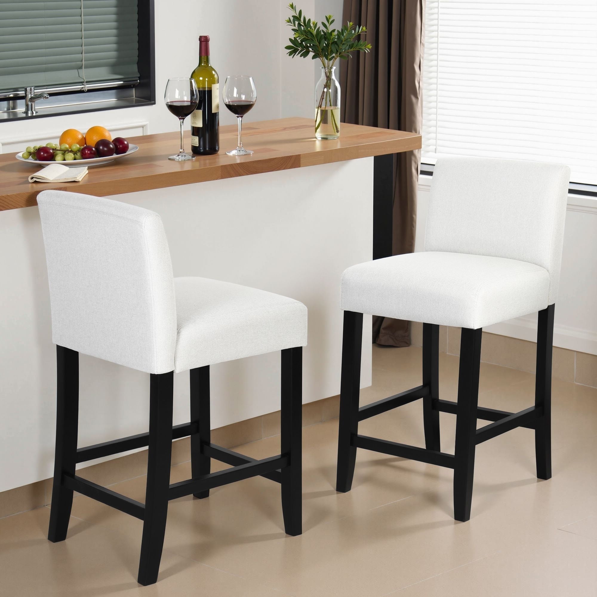 Customer reviews for 25" Counter Height Bar Stools Set of 2, Rustic ...