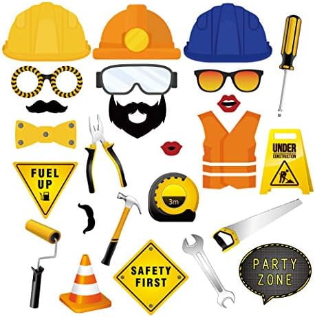 25 Ct Construction Photo Booth Props Construction Party Decorations ...