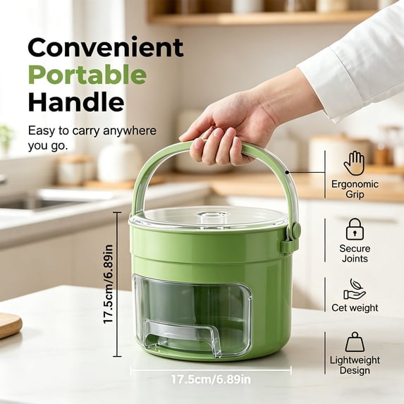 25-Cube Ice Maker with Lid and Handle - Compact Portable Ice Tray ...