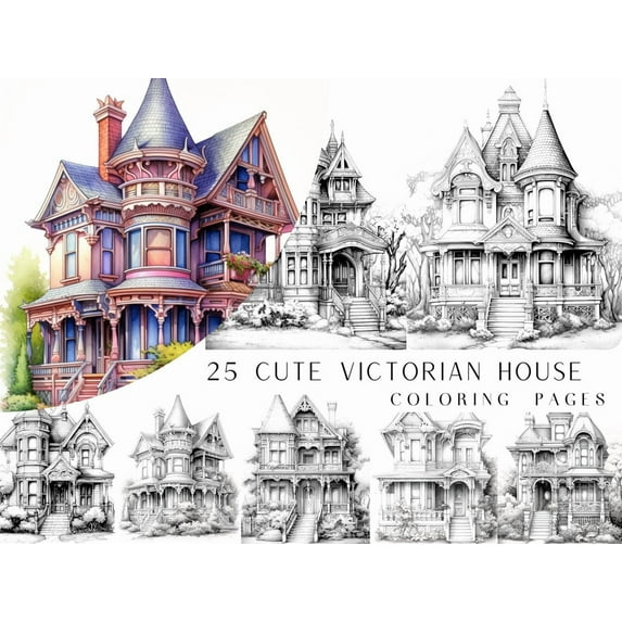 25 Cute House Coloring Pages, Adult Coloring Book, Coloring Sheets ...