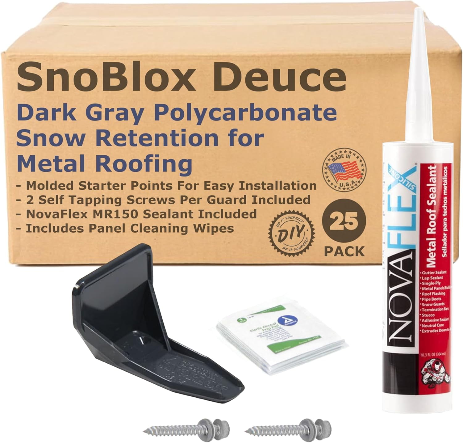 (25) Dark Gray Roof Ice Guard Snow Guard Snow Stops for Standing Seam ...