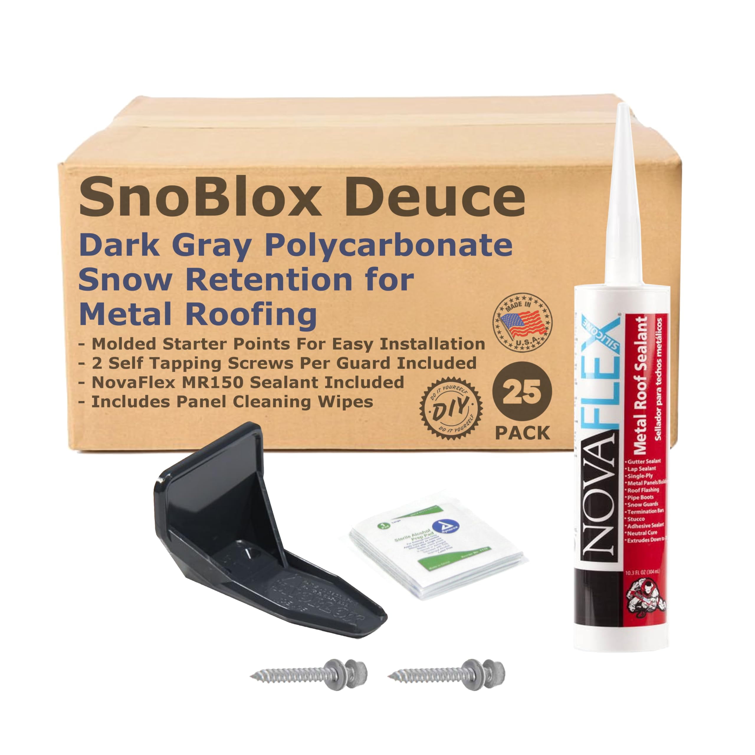 (25) Dark Gray Roof Ice Guard Snow Guard Snow Stops - Walmart.com