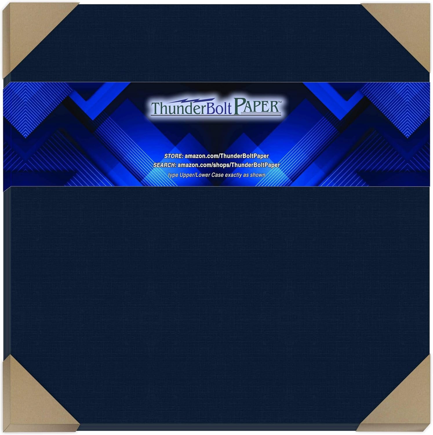 25 Dark Navy Blue Linen 80# Cover Paper Sheets - 12" X 12" (12X12 ...