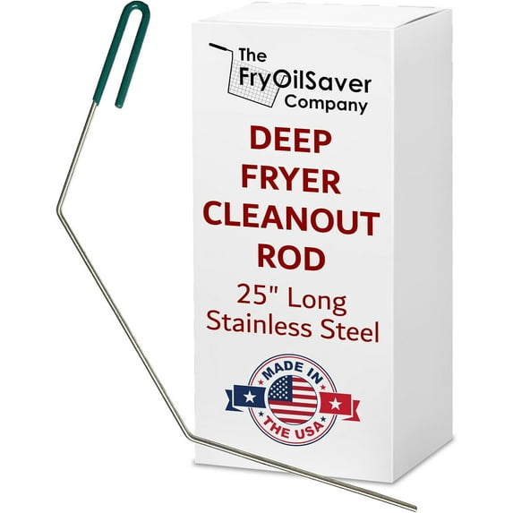 25" Deep Fryer Cleanout Rod – Angled Shaped & Declogger Goofer ...