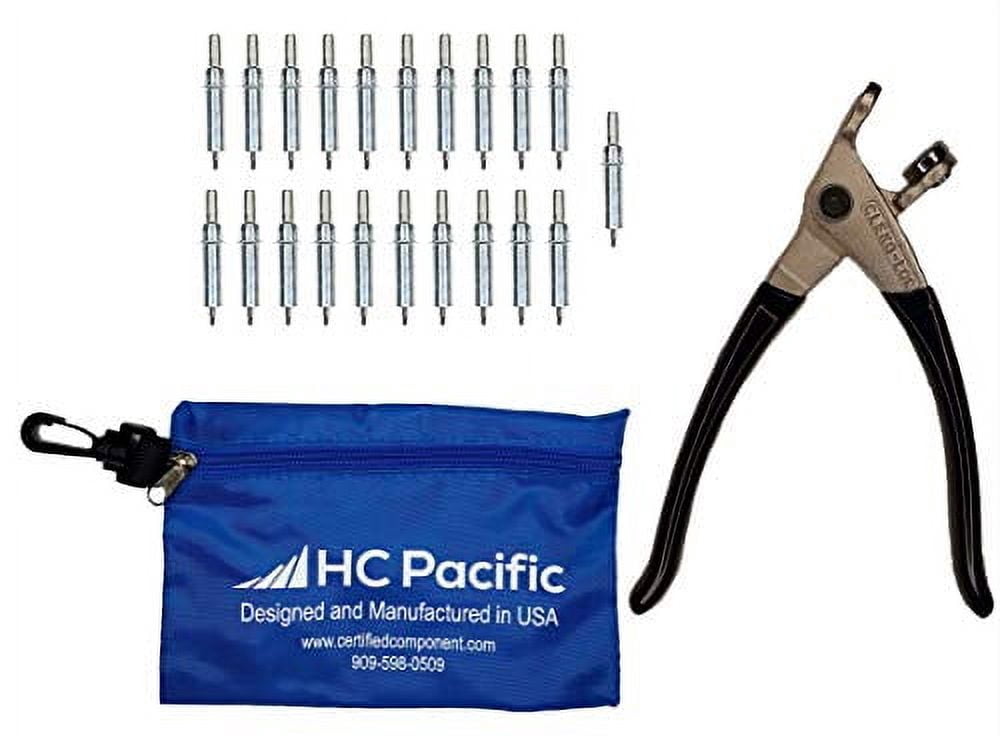 25 Each C3/32 Cleco Fasteners (Made in USA) with Cleco Pliers & Pouch ...
