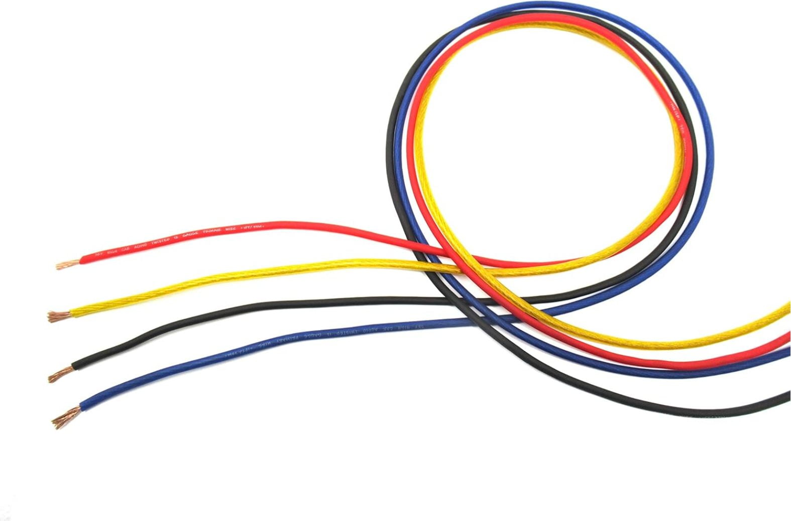 25' Each RED, Blue, Black, Yellow - 100 ft 12 Ga AWG Primary/Remote ...