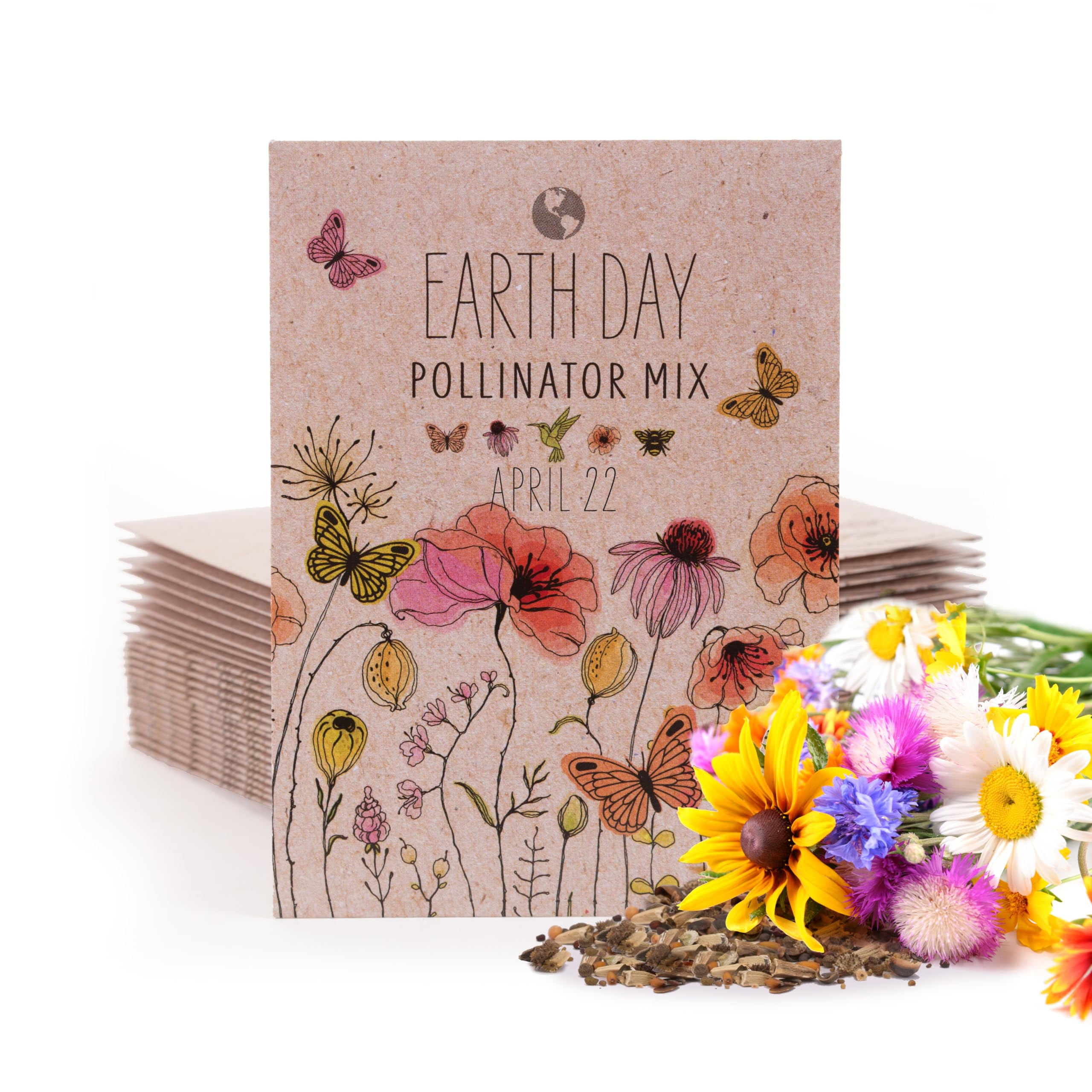 25 Earth Day 2025 Holiday Seed ZLK1 Packets (Wildflower Mix Seed ...