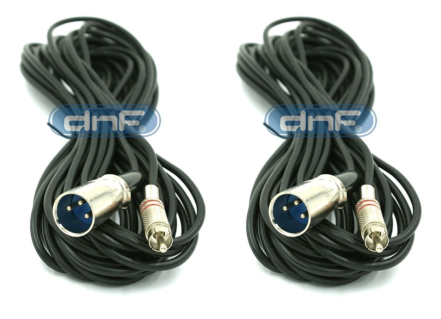 25 FT 3 Pin Male XLR + RCA Male Plug Mic Microphone Audio Cord Shielded ...