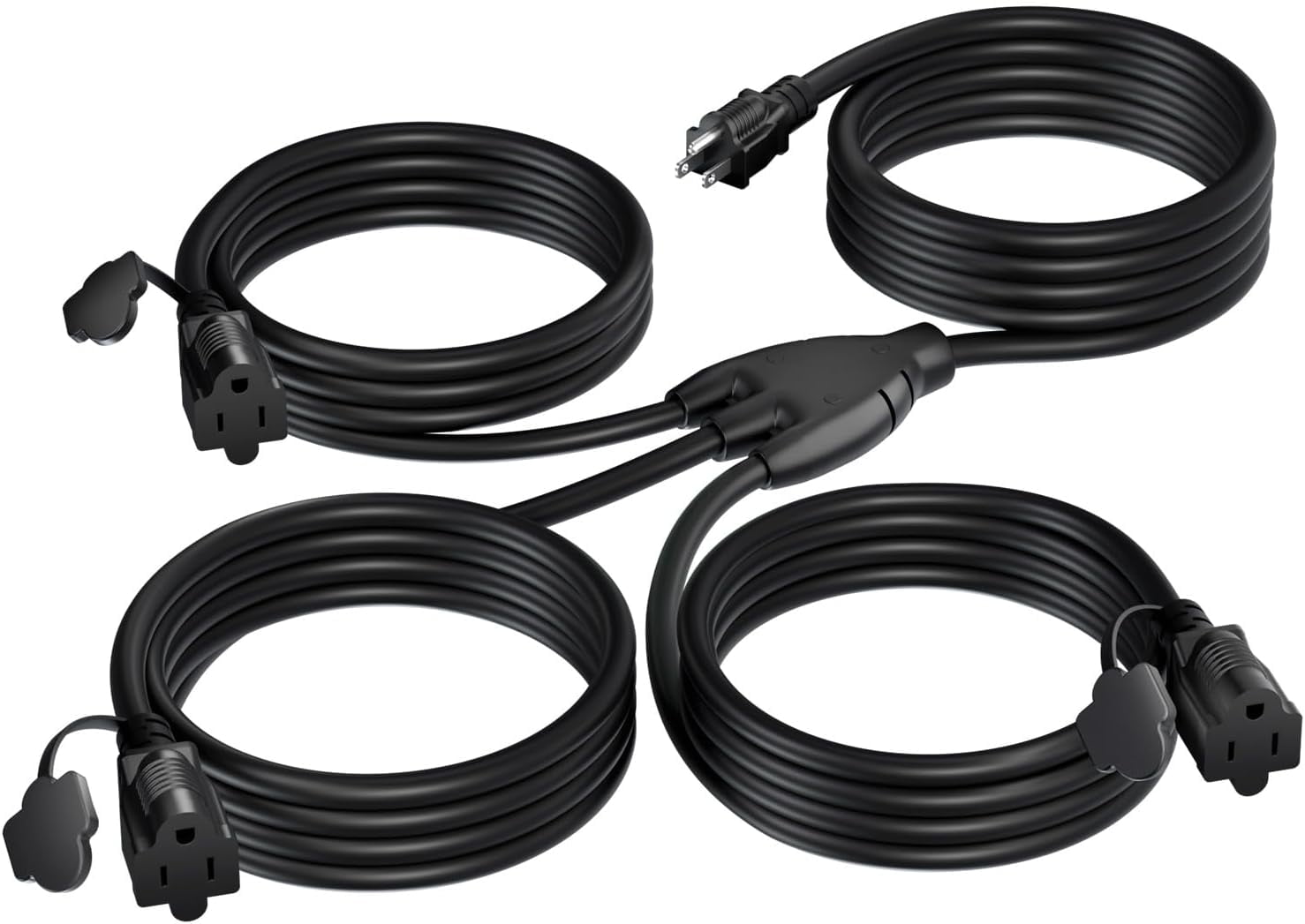 - 25 FT Christmas Lights Outdoor Extension Cord 1 to 3 Splitter, 3 ...