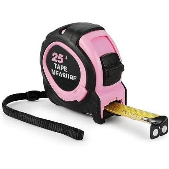 25-FT Tape Measure with Fractions, 3 Brakes Retractable Measuring Tape ...