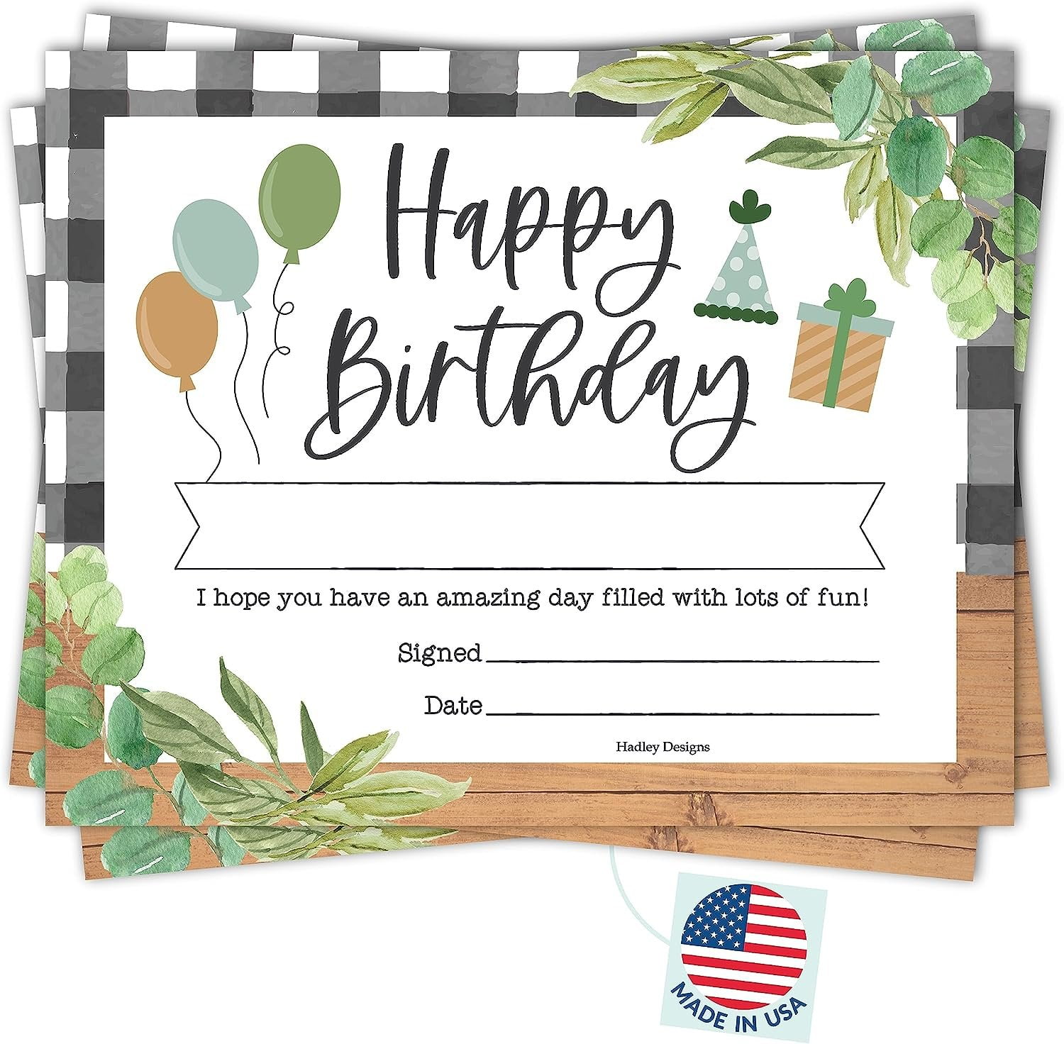 25 Farmhouse Birthday Certificates For Kids Classroom Birthday Gifts ...