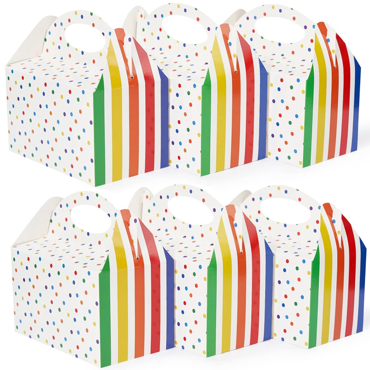 25 Favor Boxes For Birthday Box Polka Dot And Striped Colorful GooWith ...