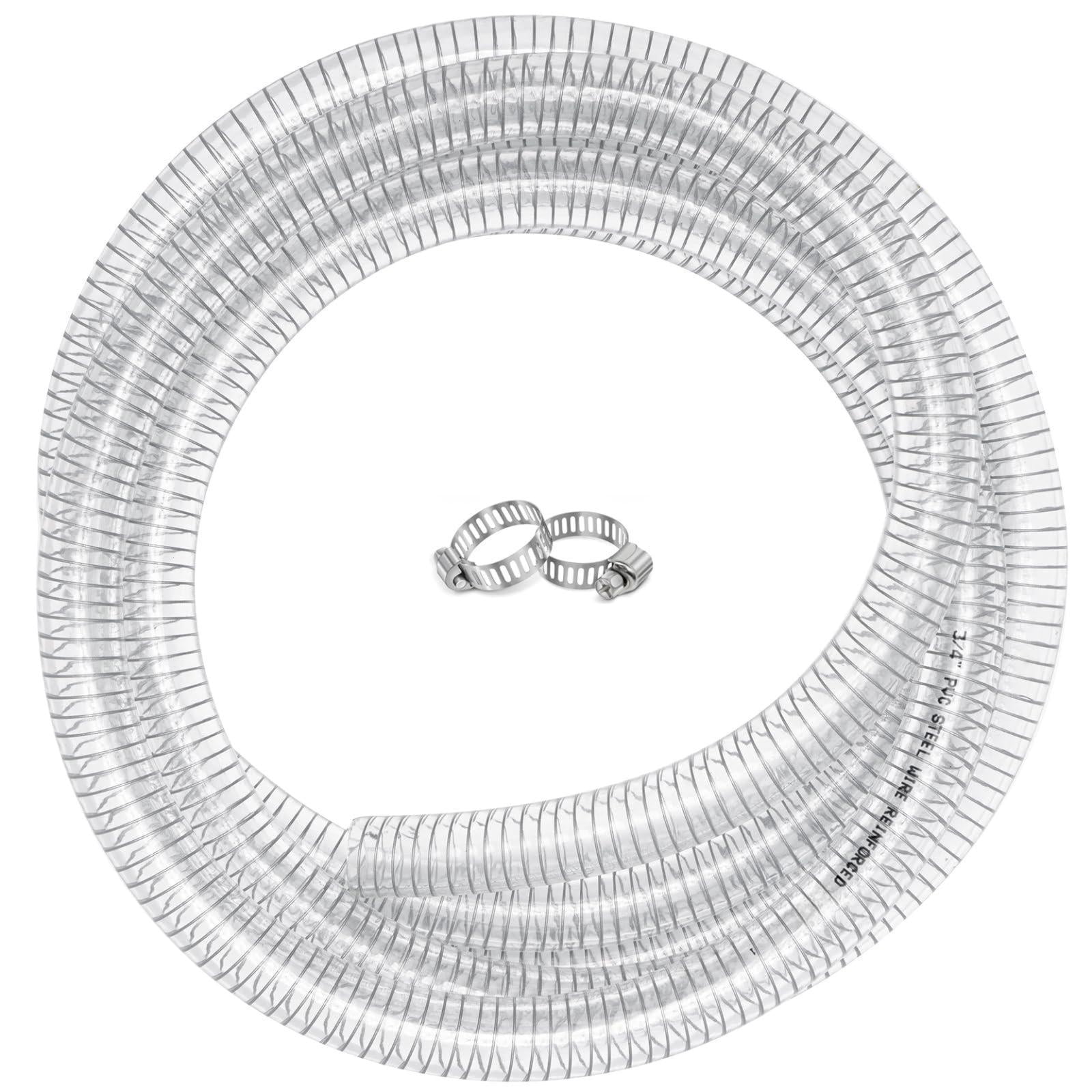 25 Feet 1/2" ID Clear Steel Wire Reinforced Vinyl Tubing - Walmart.com