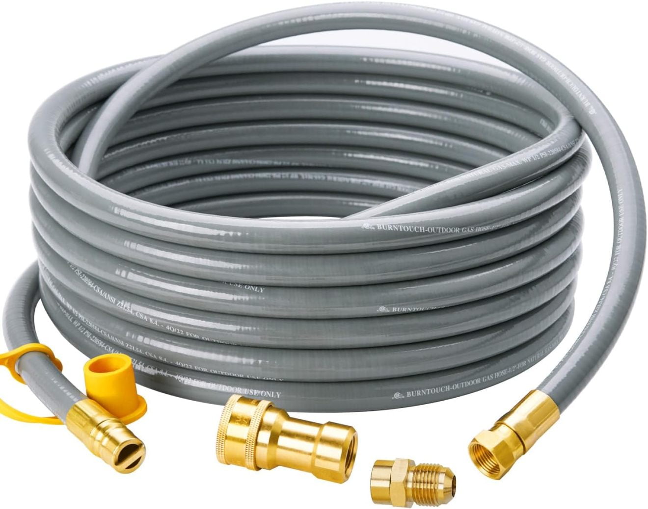 25 Feet 1/2 inch ID Natural Gas Grill Hose with Quick Connect Fittings ...