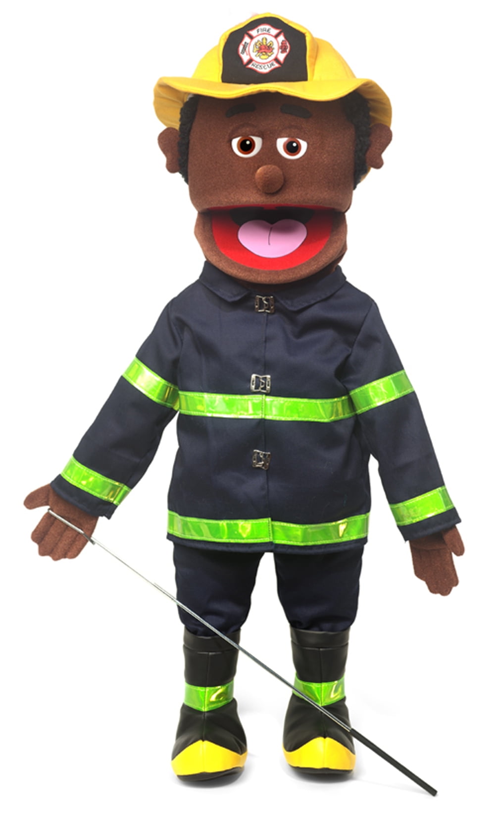 25" Fireman, Black Male, Full Body, Ventriloquist Style Puppet ...