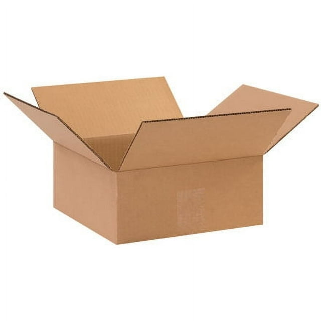 25 Flat Corrugated Boxes 10x10x4 ECT-32 Kraft Shipping Cartons ...