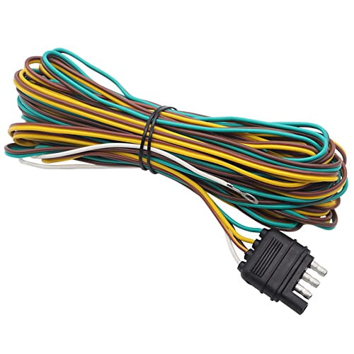 25 Foot 4 Wire 4-Flat Trailer Light Wiring Harness Extension Kit with ...