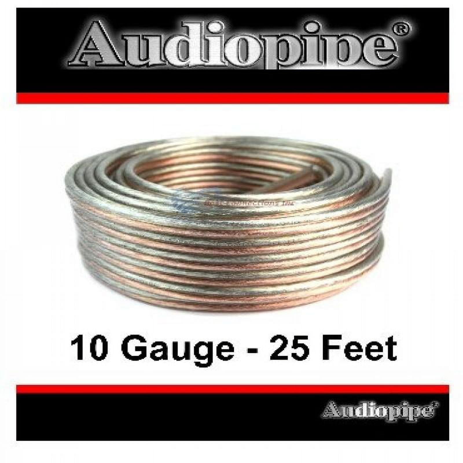 25' Ft 10 Gauge Clear Stranded 2 Conductor Speaker Wire Car Home Audio ...