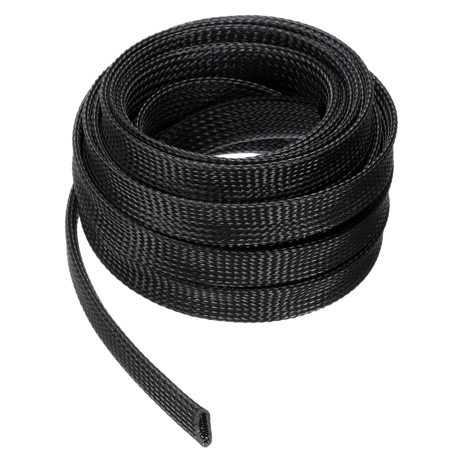 25 Ft - 3/4 In Expandable Braided Cable Sleeving, PET Cable Management ...