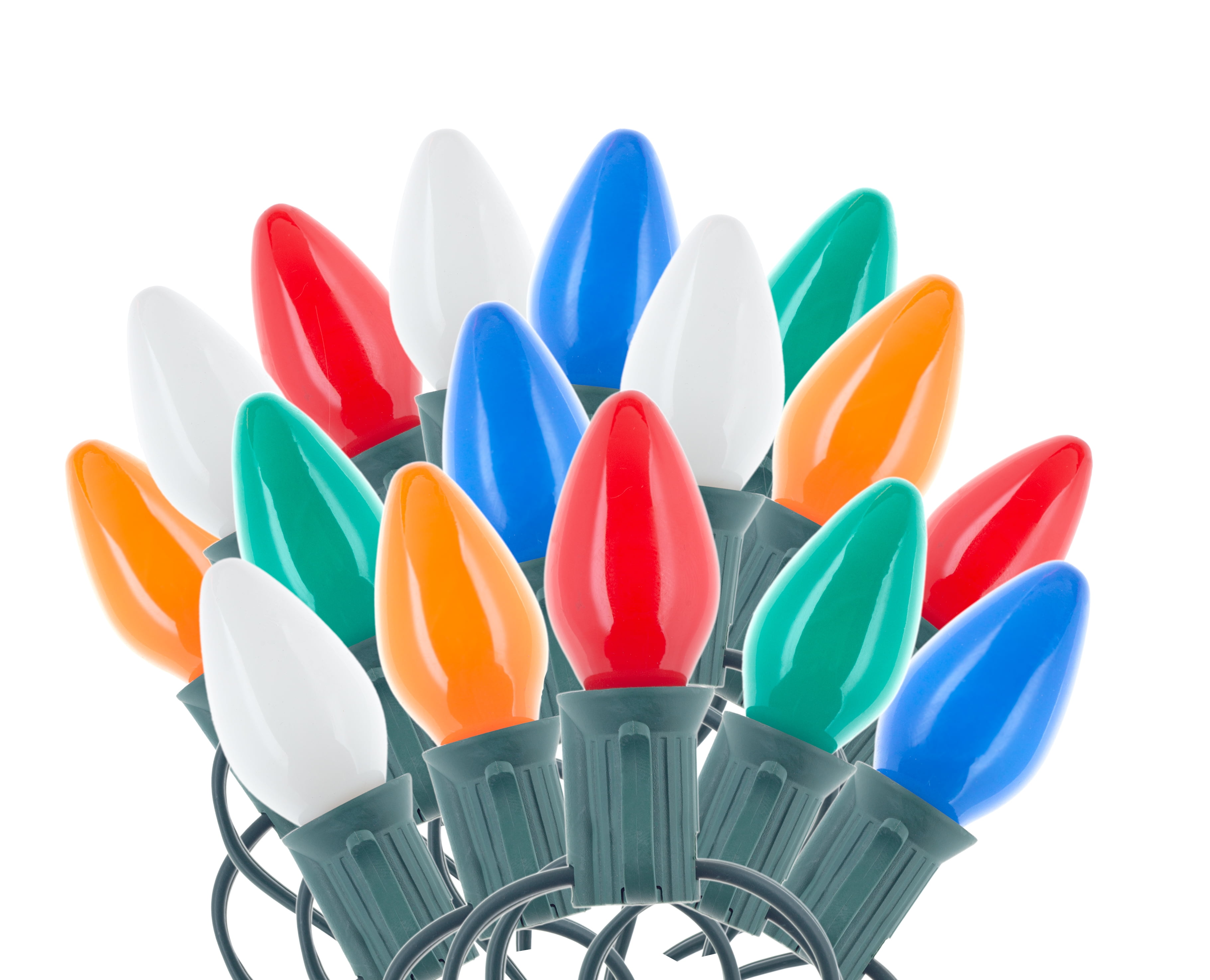 25 Ft XMAS Colored C7 Light Bulbs, UL Certified Indoor/Outdoor String ...