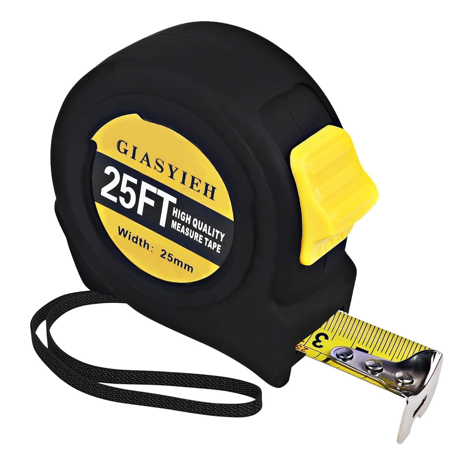 25 Ft Tape Measure - Easy Read Dual Metric/Inch Scale with ABS Case for ...