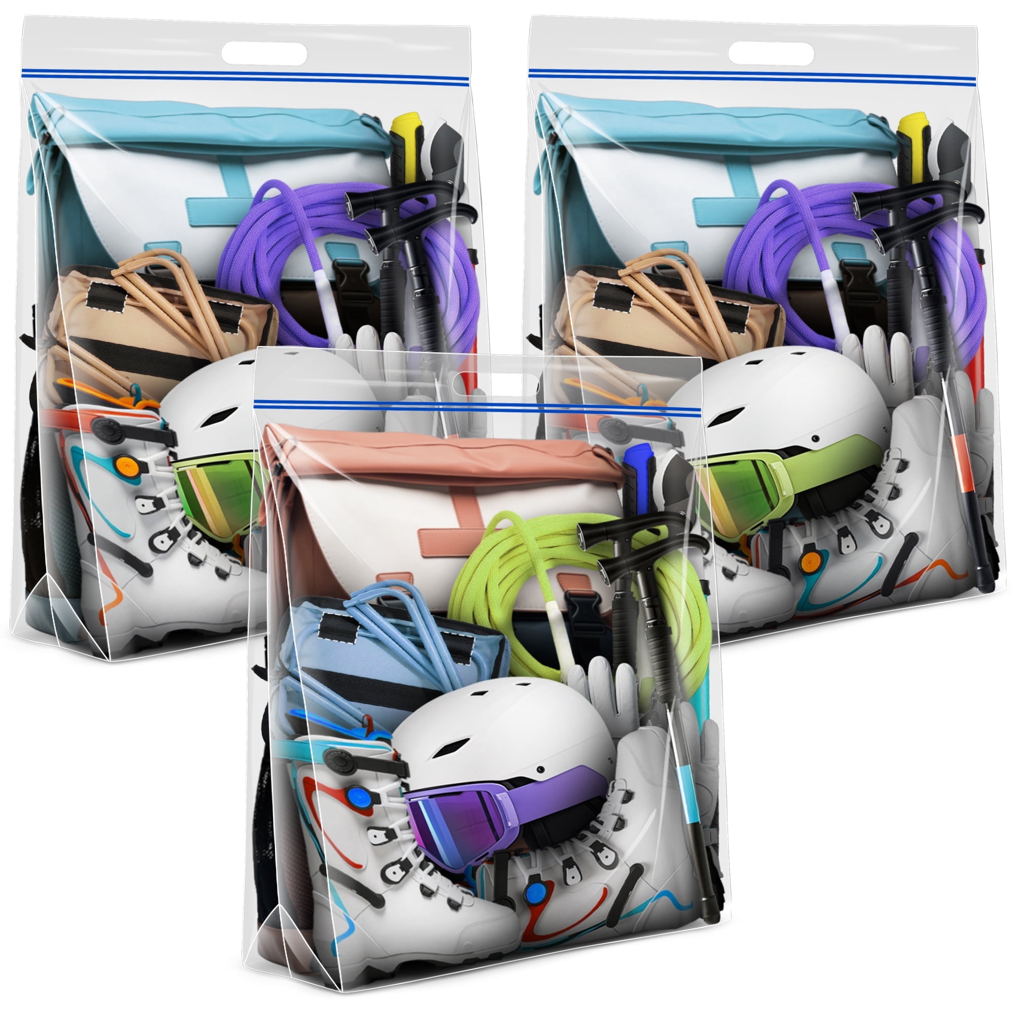 AGALI Large Resealable Plastic Jumbo Storage Bags, 25-Gallon, Pack of 3 ...