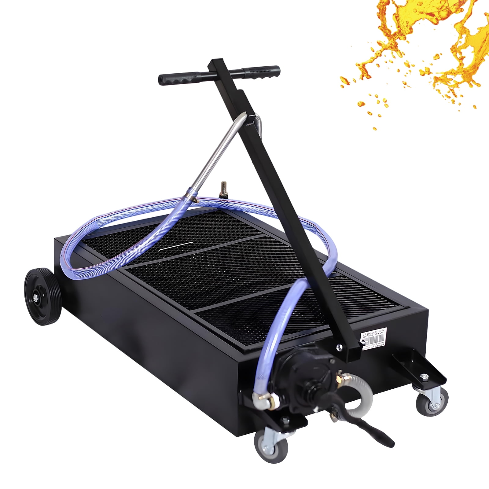 25 Gallon - Low Profile Oil Drain Pan, Oil Drain Pan with Manual Pump ...