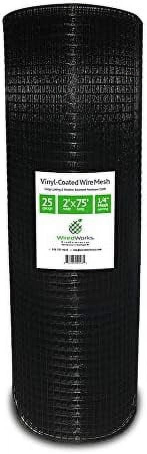 25 Gauge Vinyl Coated Wire Mesh Roll, Hardware Cloth (75' x 2' x 1/4 ...