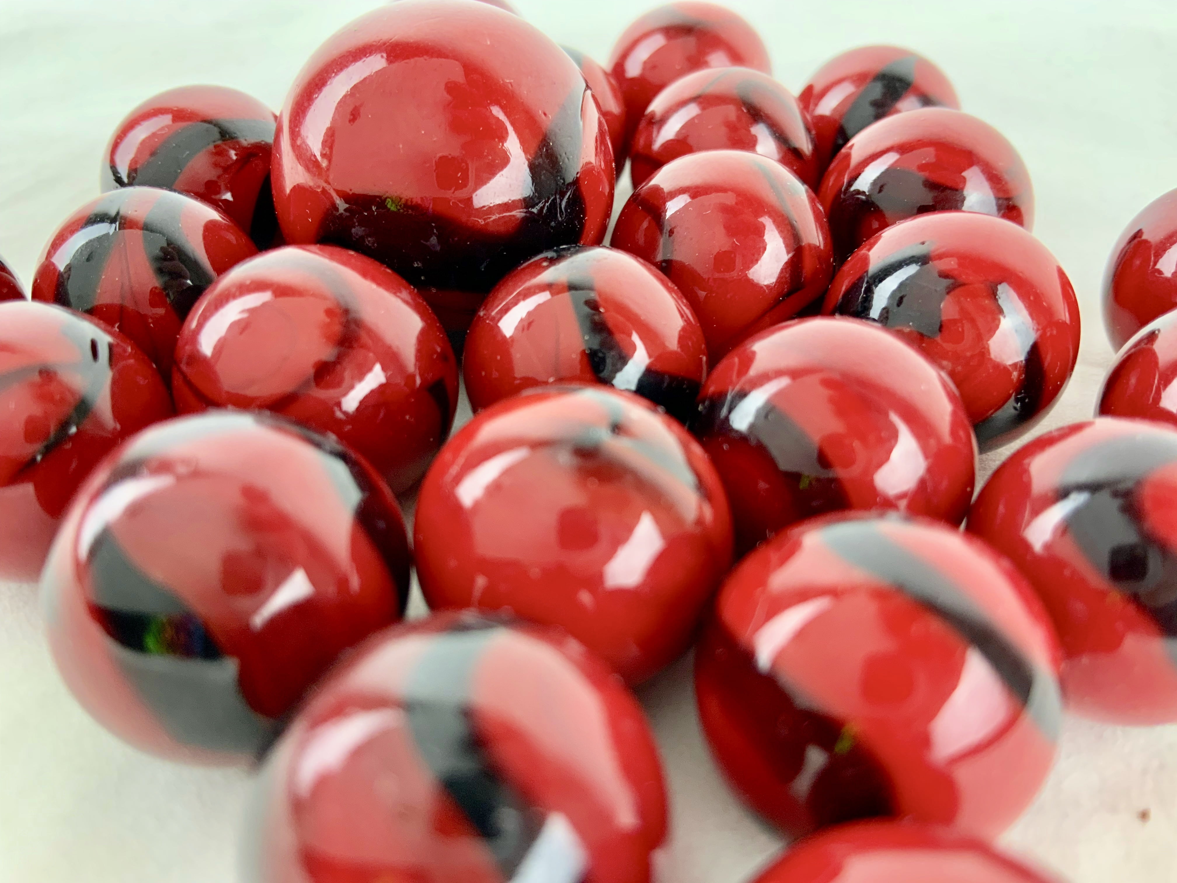 25 Glass Marbles Ladybug Red Toy Game Pack (24 Player, 1 Shooter ...