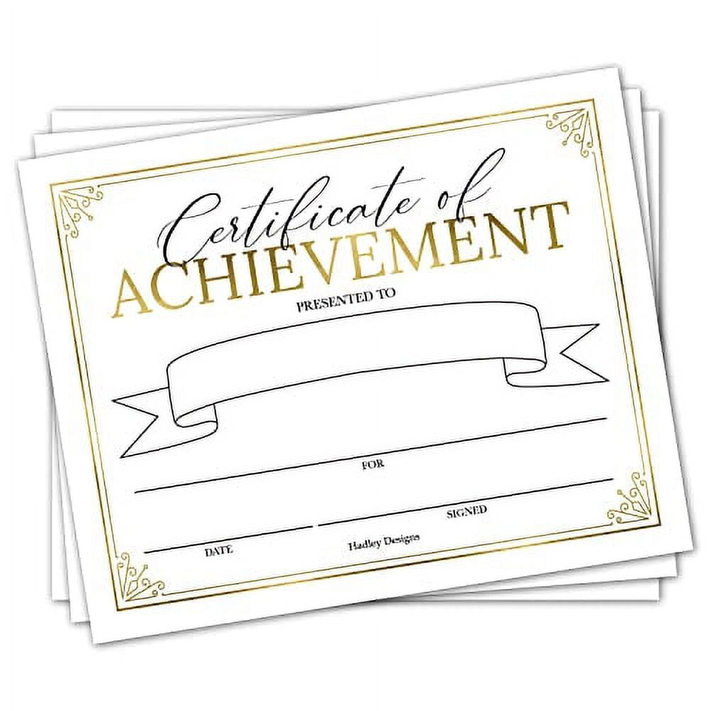 25 Gold Certificate of .. Completion Award Certificate Paper .. for ...