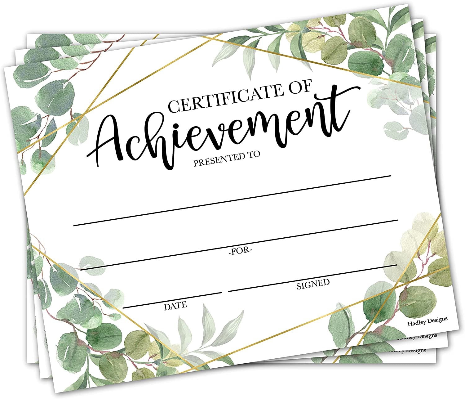 25 Greenery Certificate of Completion Award Certificate Paper for ...