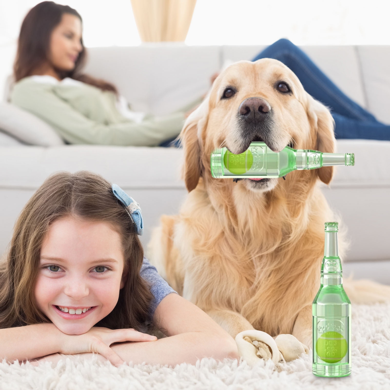 Under 25, Grinding Dog Toy Bottle, Interactive Chew Toy, Safe Plastic ...