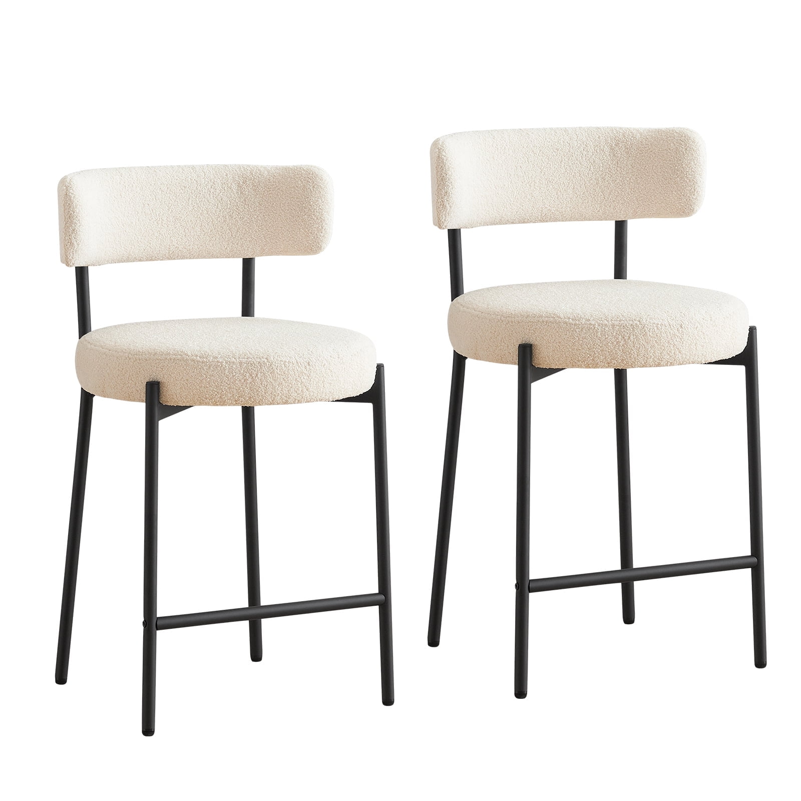 25" H Counter Height Bar Stools, Bar Stools Set of 2 with 4'' Thick ...