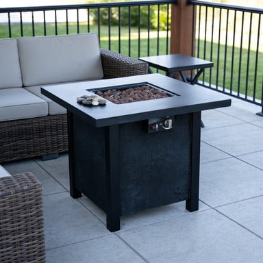 25" H Small Space Outdoor Propane Gas Fire Pit Table - 50,000 BTU ...