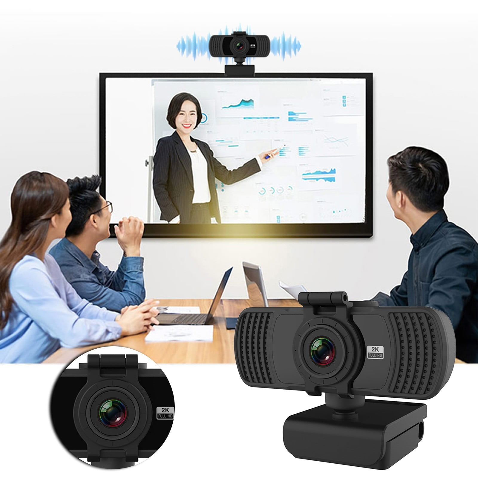 Under 25,HD 2K USB Computer Camera,Network Video Camera with Built-in ...