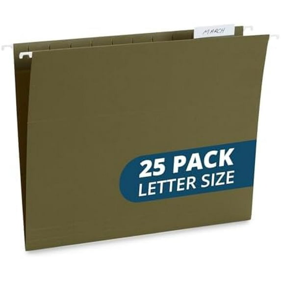 25 Hanging File Folders, Reinforced Hanging Folders, Standard File ...