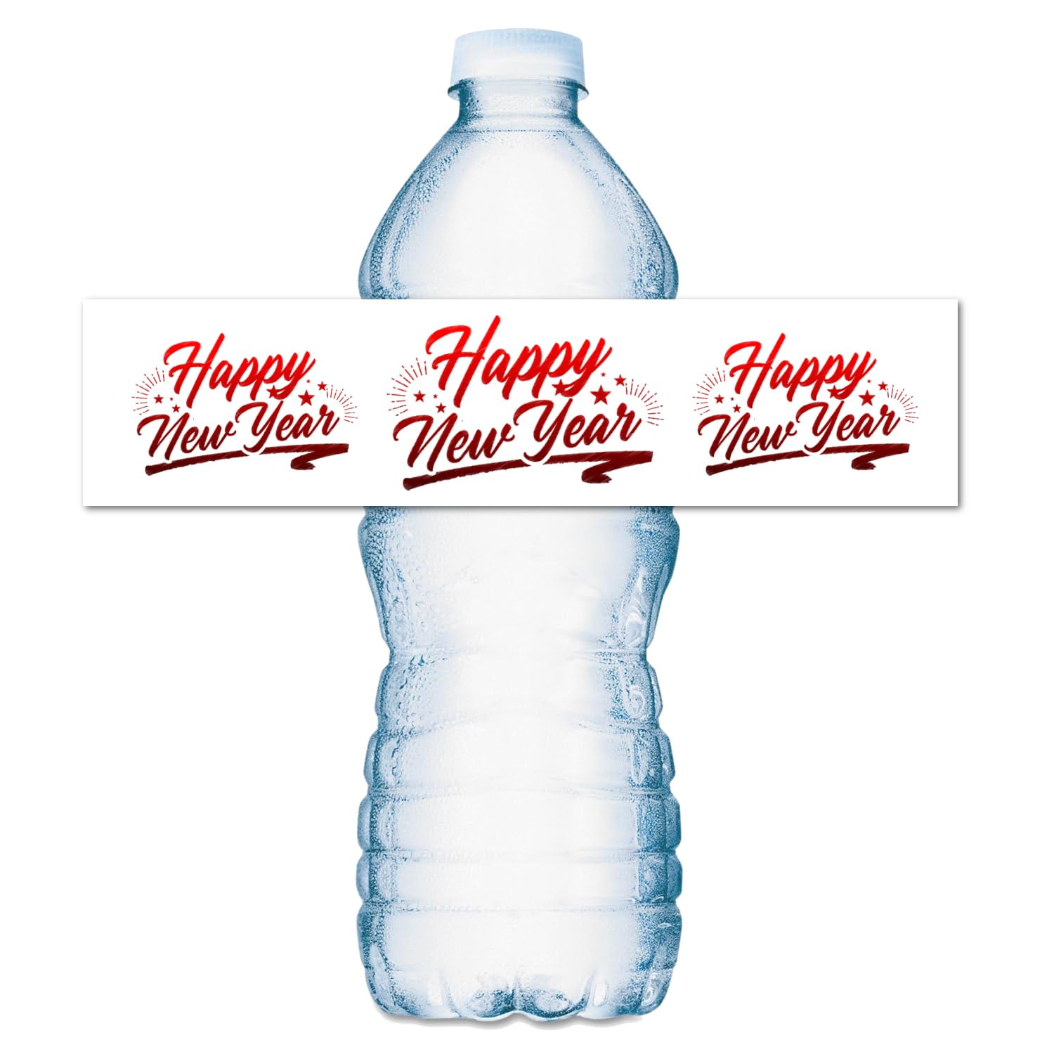 25 Happy New Year Water Bottle Labels, Waterproof Bottle Wrappers ...
