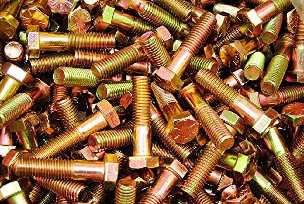 (25) Hex 5/8-11 x 2-/2" Grade 8 Bolts Yellow Zinc Cap Screws - Walmart.com