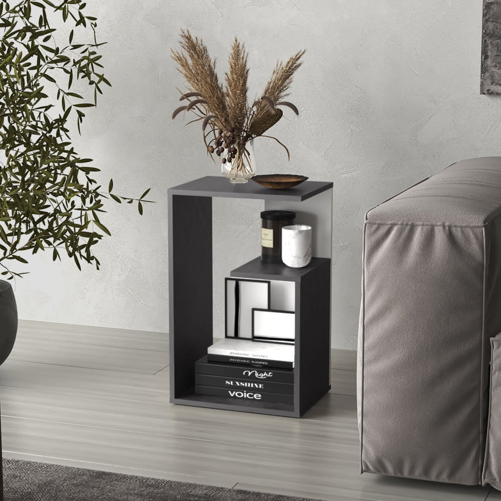 25" High 3-Tier Open Shelf Side Table, Onix - White - Walmart.com