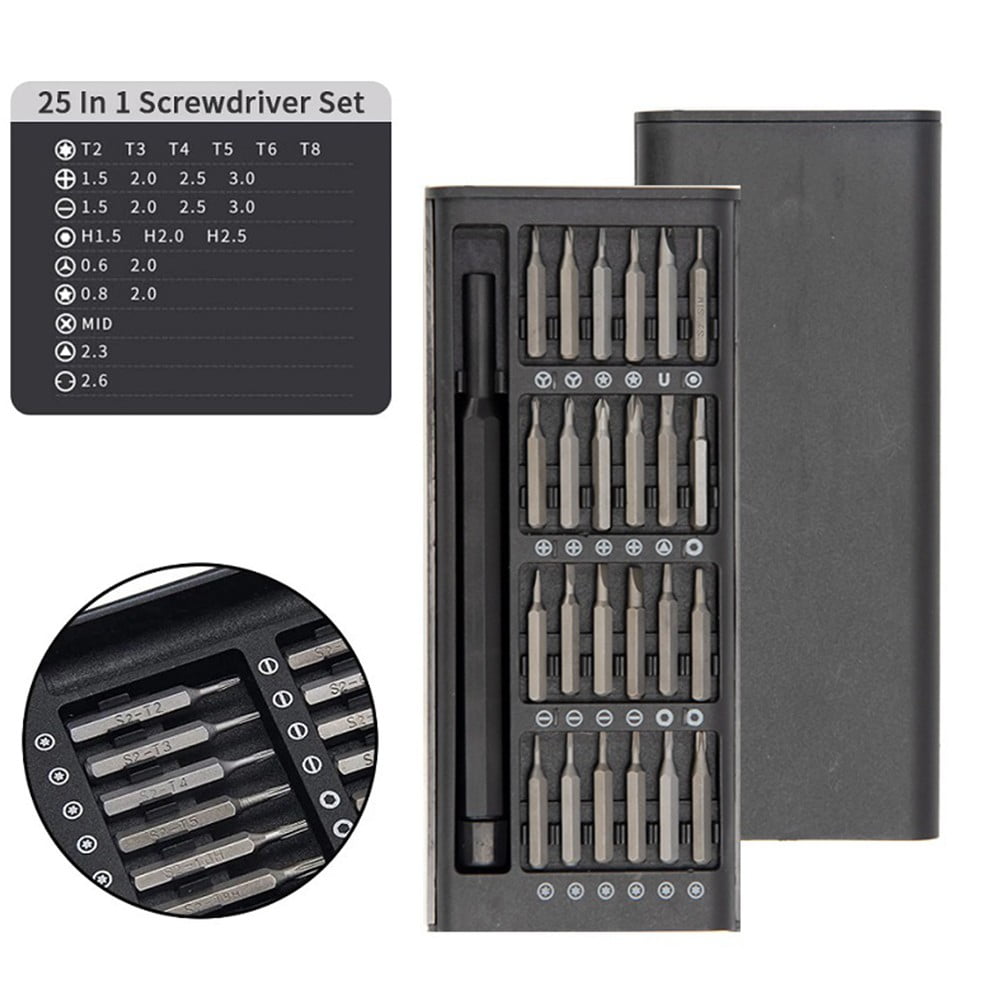 25 In 1 Precision Screwdriver Set Magnetic Torx Hex Screwdriver Bit ...